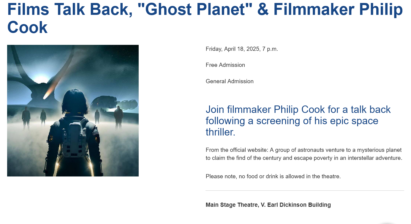 Ghost Planet screening - Mark Hyde